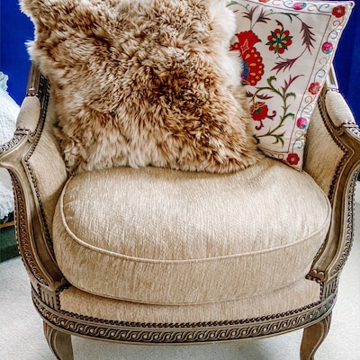 REAL SURI Alpaca Fur Throw Pillow Ultra Soft, Natural, Organic, Plush ...