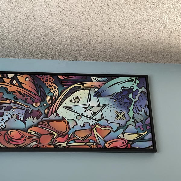 Defender Abstract Arcade Art, Retro 80s & 90s Video Pixel Wall Decor ...