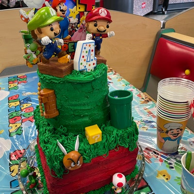 Super Mario Cake Topper, Mario Cake Topper Shaker With LED Lights ...