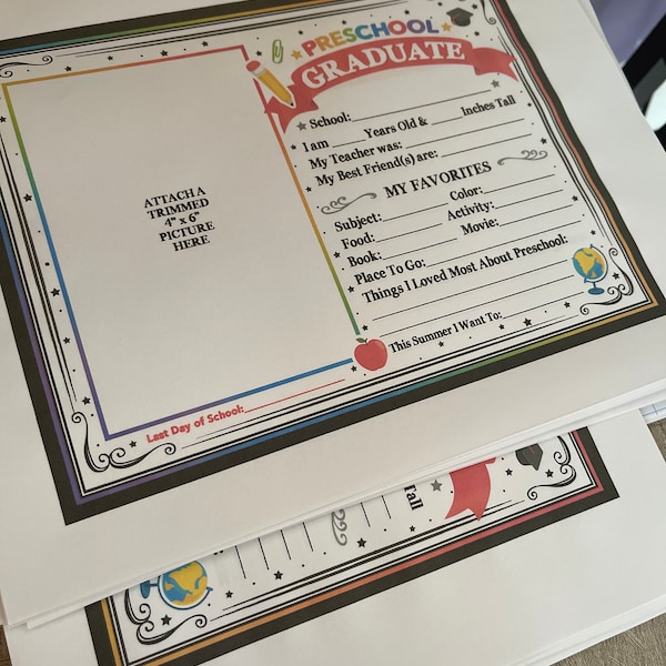 Set of 4 Names- Personalized School Memory Box Printable Kits, DIY ...