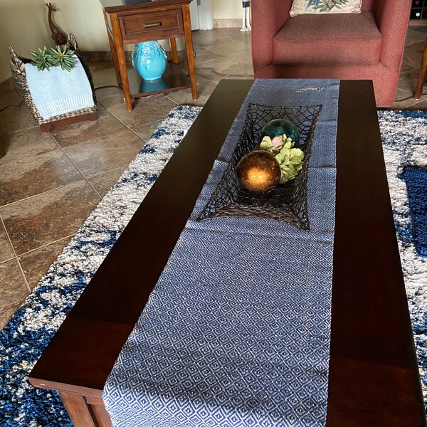 Hand Woven Modern Farmhouse Table Runner, Farmhouse Table Set, Hygge ...