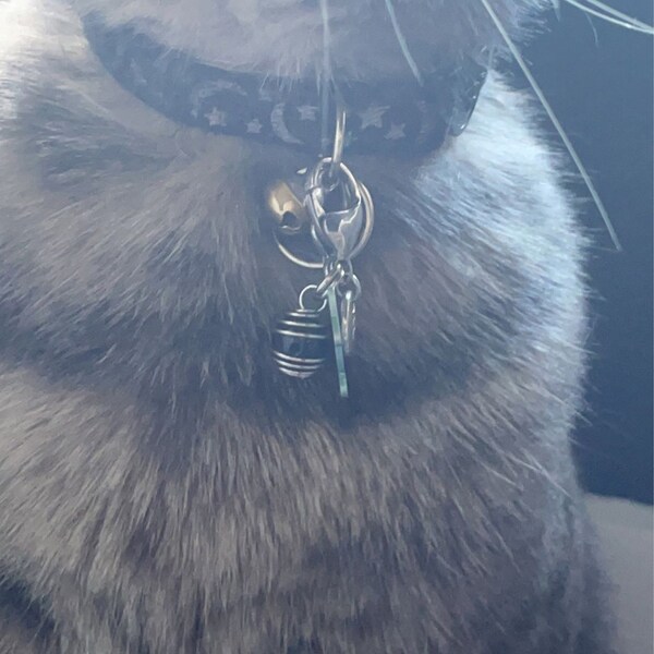 Kitten Collar Puppy Collar Charm Small Wire Wrapped Crystal Pet Charm ...