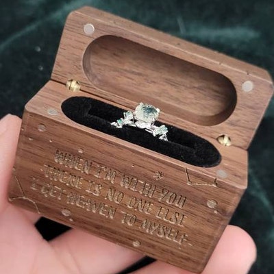Premium Flip Ring Box XL Engraved Single Ring Proposal Engagement Ring ...