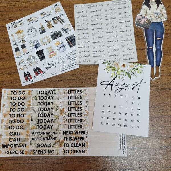 2025 Planner Fullboxes Stickers , a La Carte , Fashion Girl Sticker ...