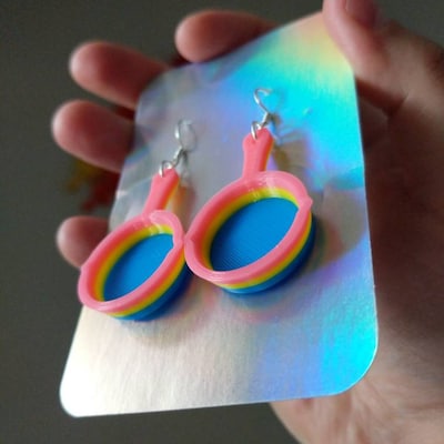 Pan Pansexual Pride Earrings, Fun Queer Dangle Earring Set, Frying Pans ...