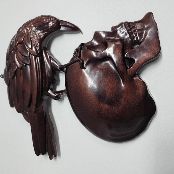 7.75" Nevermore/skull+raven •edgar Allan Poe Wall Hanging Plaque •many ...