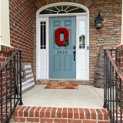 THE Official OSU Block O Wreath With Over 100 Red Silk Carnations, Real ...