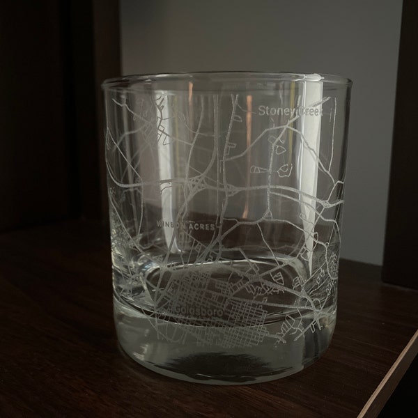 Custom City Map on Pint Glass, Whiskey Glass, Wine Glass, or Beer Can ...