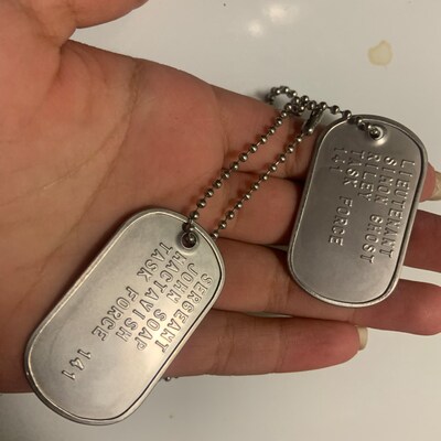 Custom Embossed Personalized Military Issue Stainless Steel Army Navy ...