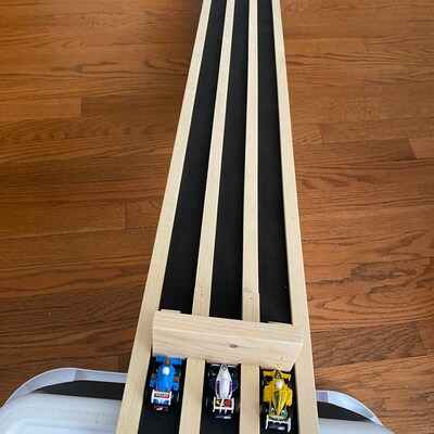 4' Kids Race Car Track, 2 or 3 Lane Road, 48 Matchbox Wooden Ramp, Hot ...