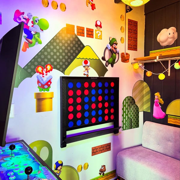 Super Mario Wall Decal Luigi Wall Art for Bedroom Wall Mural Games Room ...