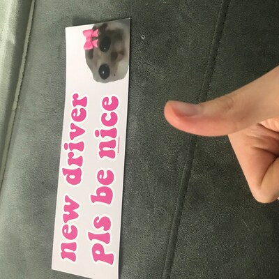 New Driver Pls Be Nice Bumper Sticker AND Magnet Funny Meme Sticker 8.7 ...