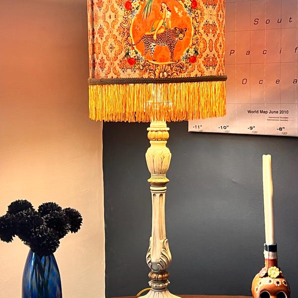 Jungle Lamp Shades, Fringed Lamp Shades, Jungle Decore, Vintage Girl ...