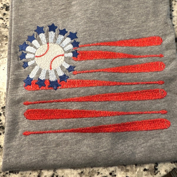 Baseball Flag Embroidery Design Stars and Stripes Embroidery USA ...