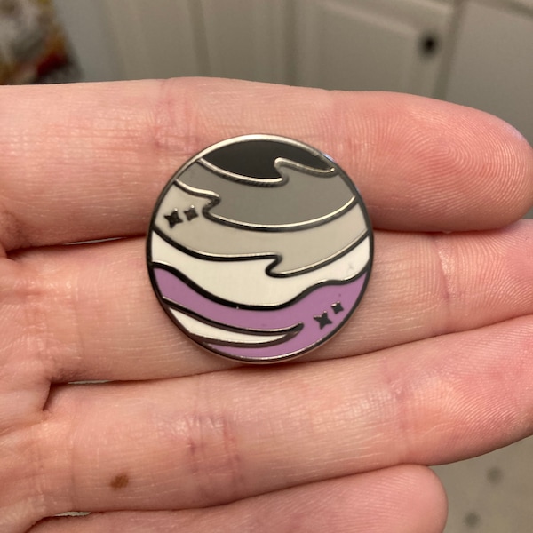 Asexual Pastel Planet Enamel Pin | Ace Pride Aroace Gift Subtle Pins ...