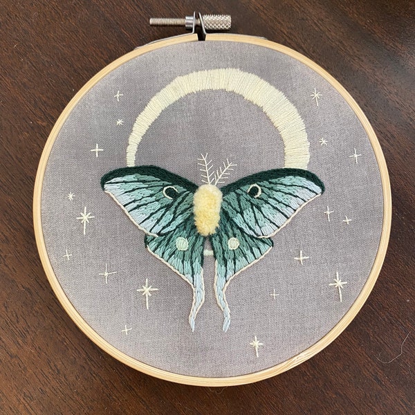 Luna Moth Embroidery Pattern PDF / Digital Hand Embroidery Pattern ...