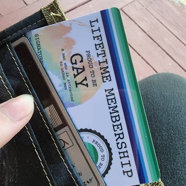 GAY Lifetime Membership Card (blue) - Gay Pride Card - LGBT Identity ...