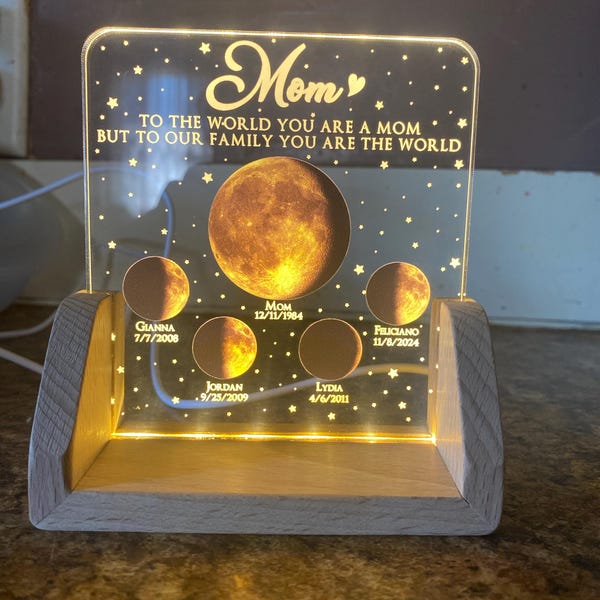 Personalized Mom Moon Phase by Date Gift, Personalised Dad Moon Phase ...