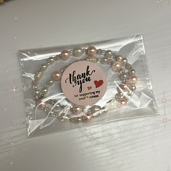 The “ashlyn” Necklace | Glass Bead Necklaces | Light Pink Freshwater ...