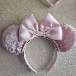 Pink Velvet Mickey Ears / Velvet Disney Ears - Etsy