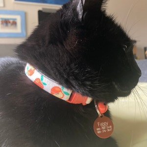 Pink Roses Cat Collar With Bell Cat Breakaway Collar Custom - Etsy