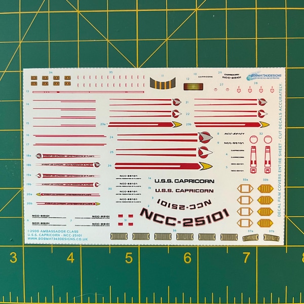 Waterslide Decals for 2500 Scale Luna Class USS Titan - Custom ...