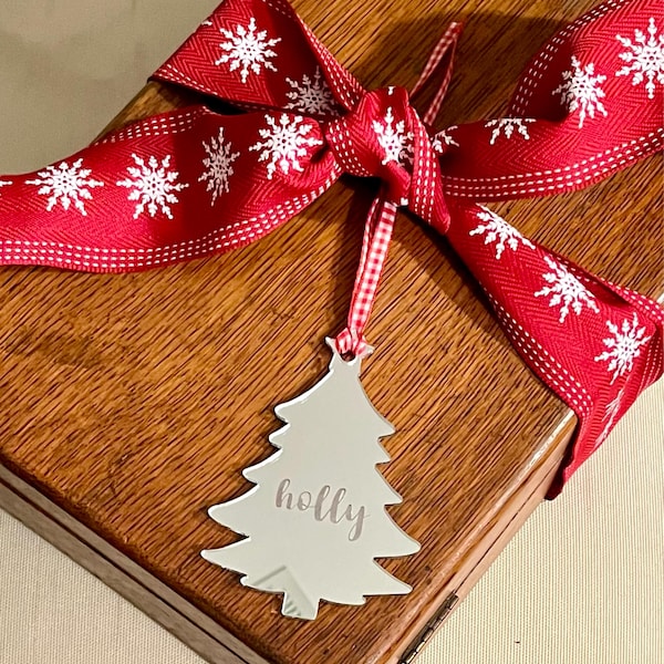 Personalized Name Ornament Sleigh Bell | Custom Gift Tag | Christmas ...