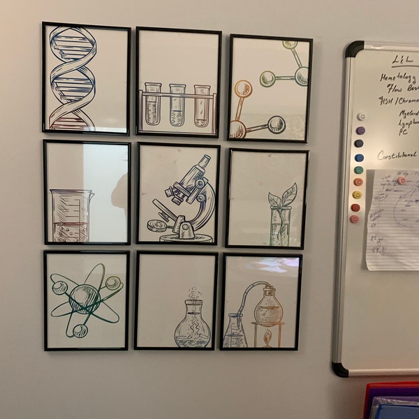 Science Class Gallery Wall - Classroom Decor, High School Middle School ...