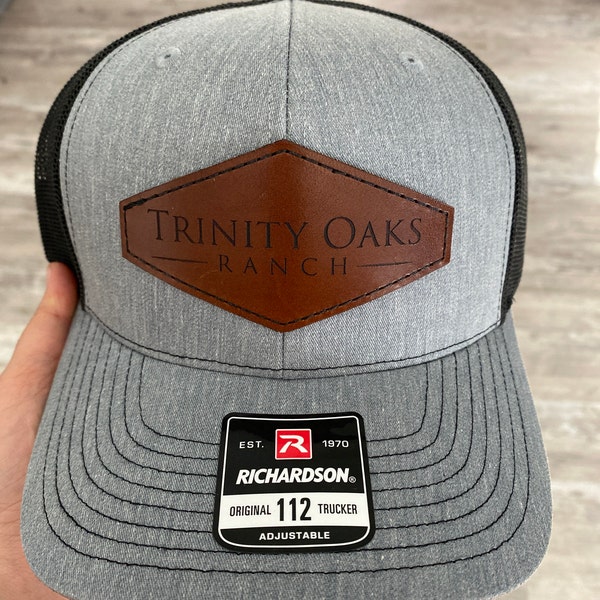 Custom Leather Patch Hat | Laser Cut & Engraved | Sewn on | Hand ...