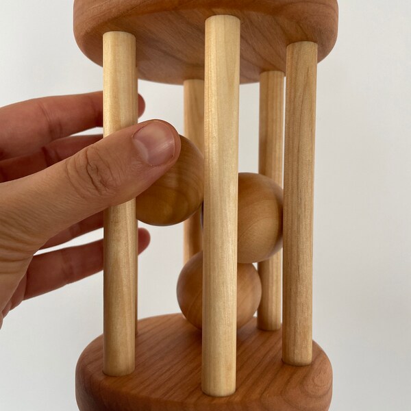 Wooden Baby Rattle, Personalized Gift and Custom Handmade Developmental ...