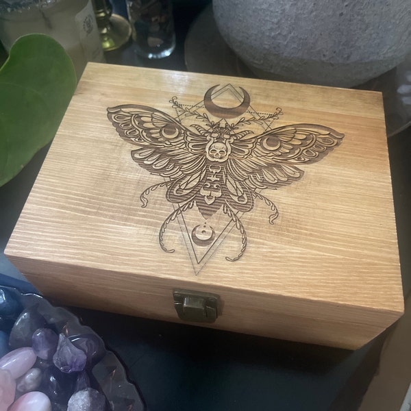 Death Moth Stash Box/death Moth Tarot Card Crystal Box/death Moth ...