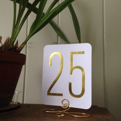 Set of 20 Large Wire Infinity Bow Table Number Holders, Black, Gold and ...