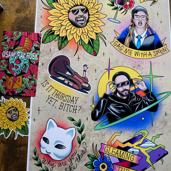 Sam Riegel Ad Flash - Critical Role - Tattoo Flash Sheet - Art Print - Etsy