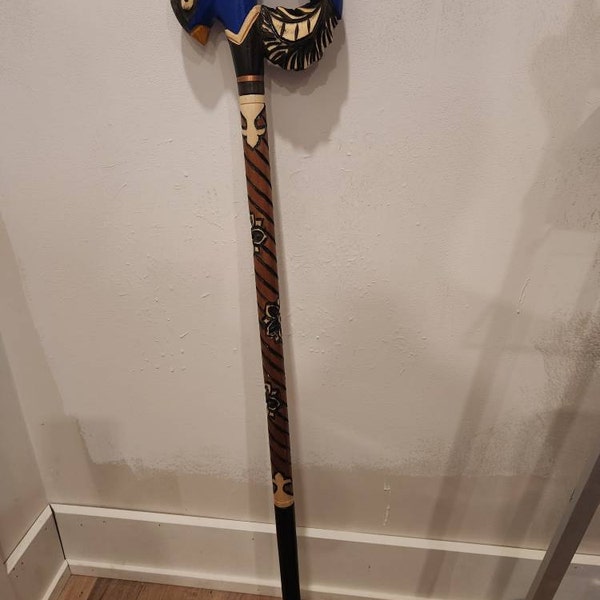 Phoenix Wooden Cane With Carved Handle: Decorative and Functional Wood ...