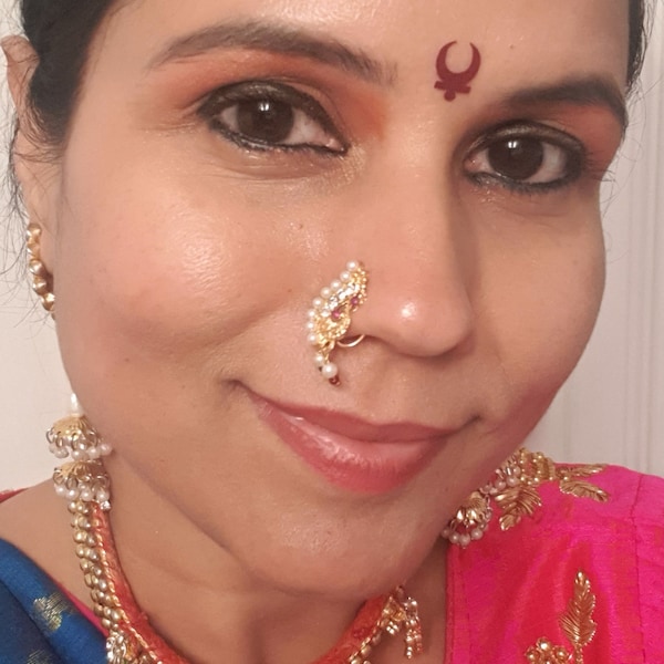 Diwali, Nose Ring, Nath , Non Piercing, Nose Cuff, Indian Wedding ...