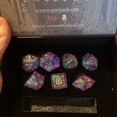 Dnd Dice Set Labradorite Polyhedral Dice Set Gemstone Set Dungeons and ...