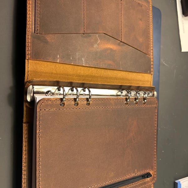 Personalized Leather Ring Binder, Leather Planner, Leather Journal A5 ...