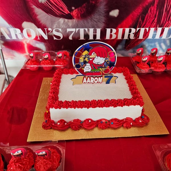 Knuckles Cake Topper, Sonic Cake Topper, Sonic Happy Birthday, Sonic ...