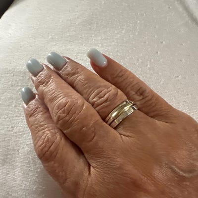 Gold and Silver Rings 3 Stacking Rings, 14k Gold, Sterling Silver Ring ...