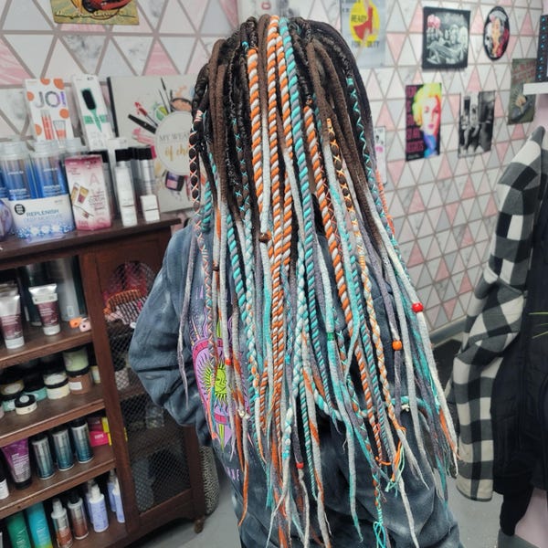 Wool Double Ended Single Ended Dreadlocks Fox Ombre Orange on Black ...