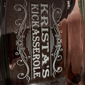 Personalized Etched Casserole Dish Family Name Established Date ...