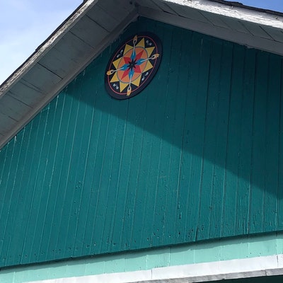 Compass Rose Hex Sign PA Dutch Style Designed for Clear - Etsy