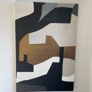 White Textured Wall Art White Painting Horizontal Wall Decor Original ...