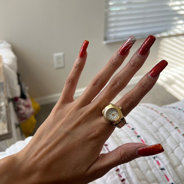 Stellar Silver Floating Crystals Ring Watch - Etsy