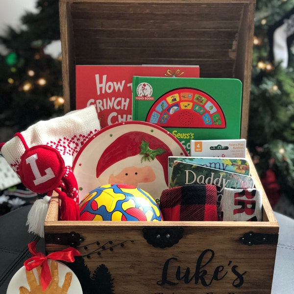 Children's Christmas Eve Box Custom Wooden Christmas Box Rustic ...