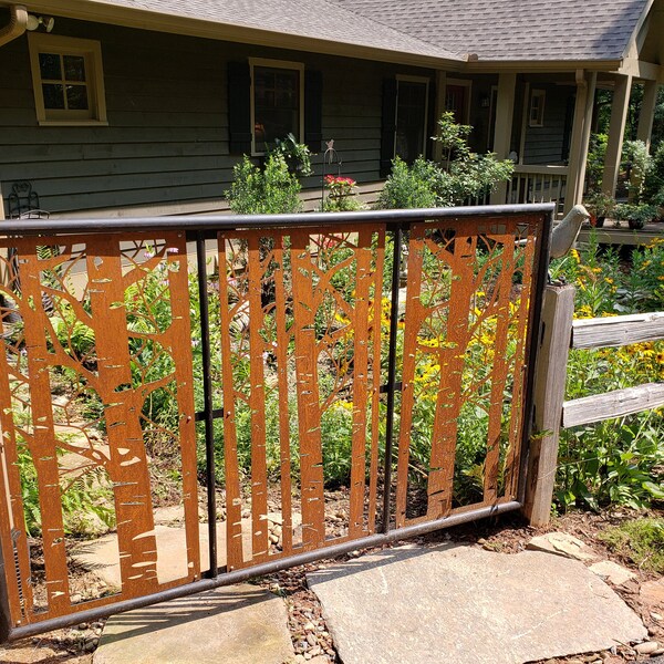 Birch Tree Forest Art, Metal Privacy Screens With Birch Branches, Tree ...