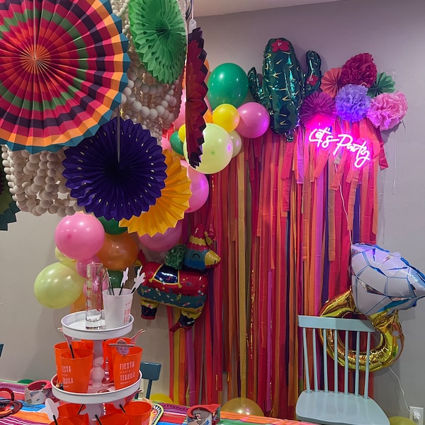 Fiesta Backdrop, Fiesta Decorations, Streamer Backdrop, Fringe Backdrop ...