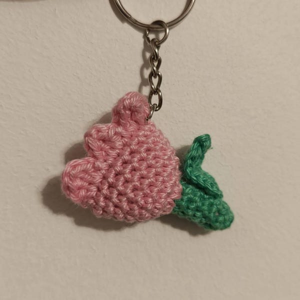 Tulip Key Chain Crochet Pattern, Mini Flower Crochet, Mother Day Gift ...