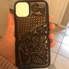 Hand Tooled Natural Tan Leather Phone Case Western Style Tool Leather ...