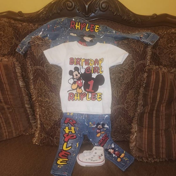 Kids Custom Characters Denim Jean Birthday Outfit Notorious ONE Big 1 ...